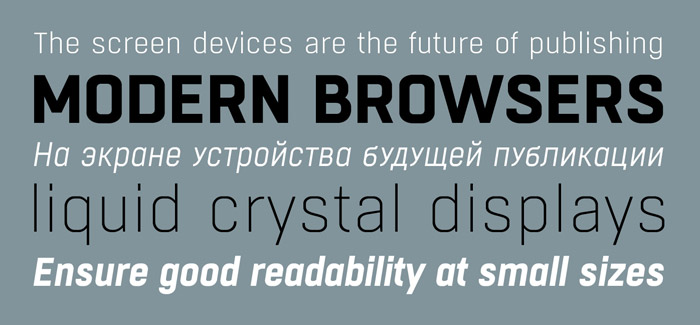 Boxed font designed to look good on small screen devices