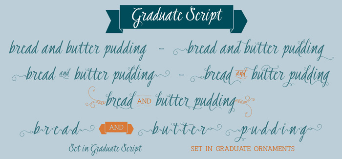 Graduate Script font is a contemporary calligraphic script