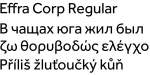 Effra Corp font by Dalton Maag supports Cyrillic and Greek