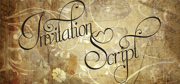 Use Invitation Script font to create elegant works and layouts