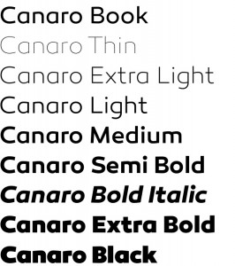Canaro font family by Rene Bieder – sharp edges vs. smooth curves
