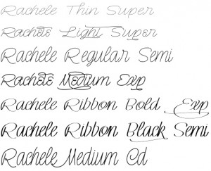 Rachele font - a script family offering a lot more than expected