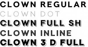 Clown font - 150+ unique options in 1 multi-layer family