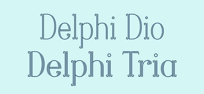 Delphi Font By Positype A Decorative Multi Line Typeface