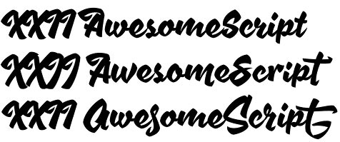 XXII AwesomeScript font - the art of brush lettering