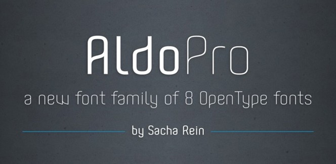 Aldo Pro – a multipurpose font family by Sacha Rein