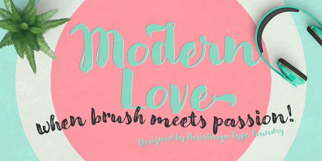 Modern Love – a lovely font family by Resistenza