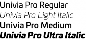 Univia Pro – an ultramodern typeface by Olivier Gourvat